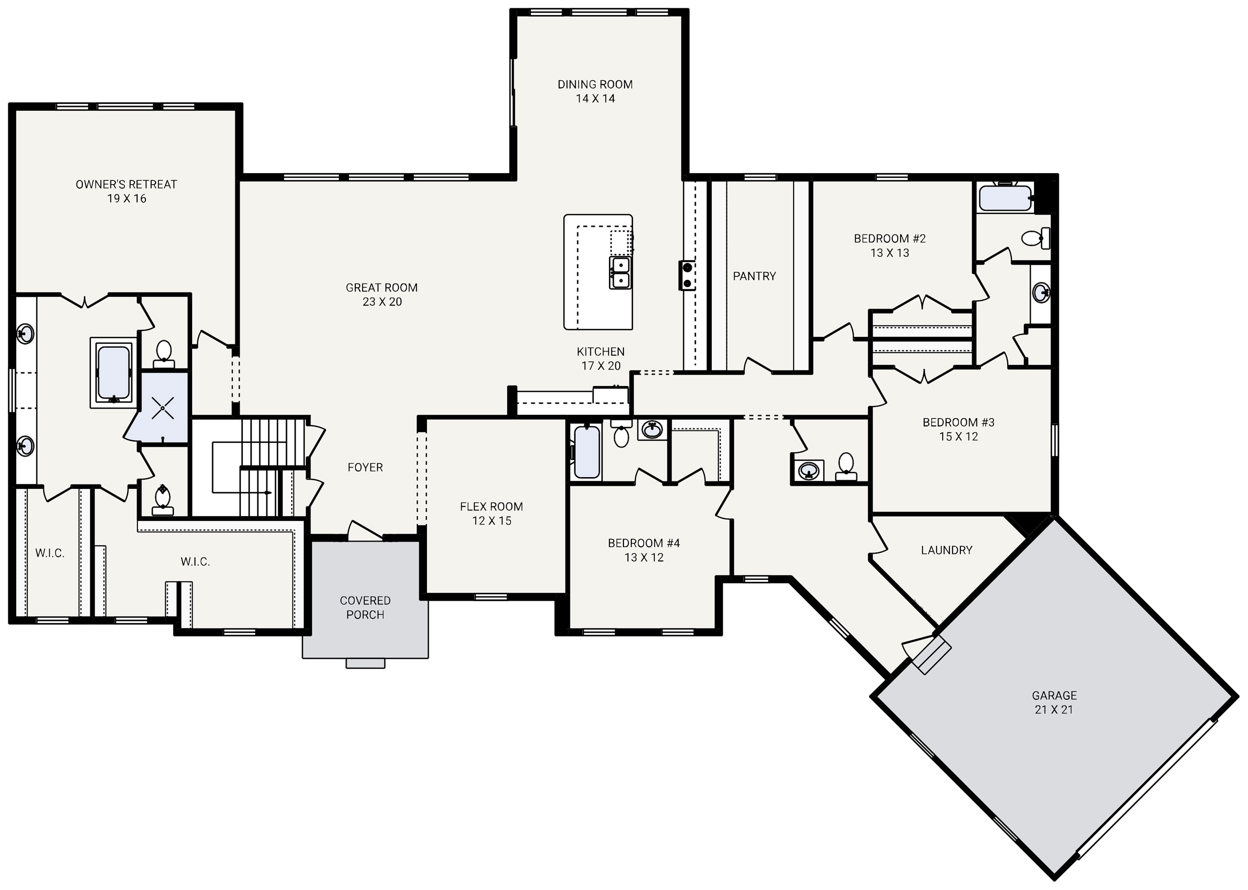 Lancaster | 4 Bedroom, 3.5 Bath House Plan - 3500 Sq Ft House Plans