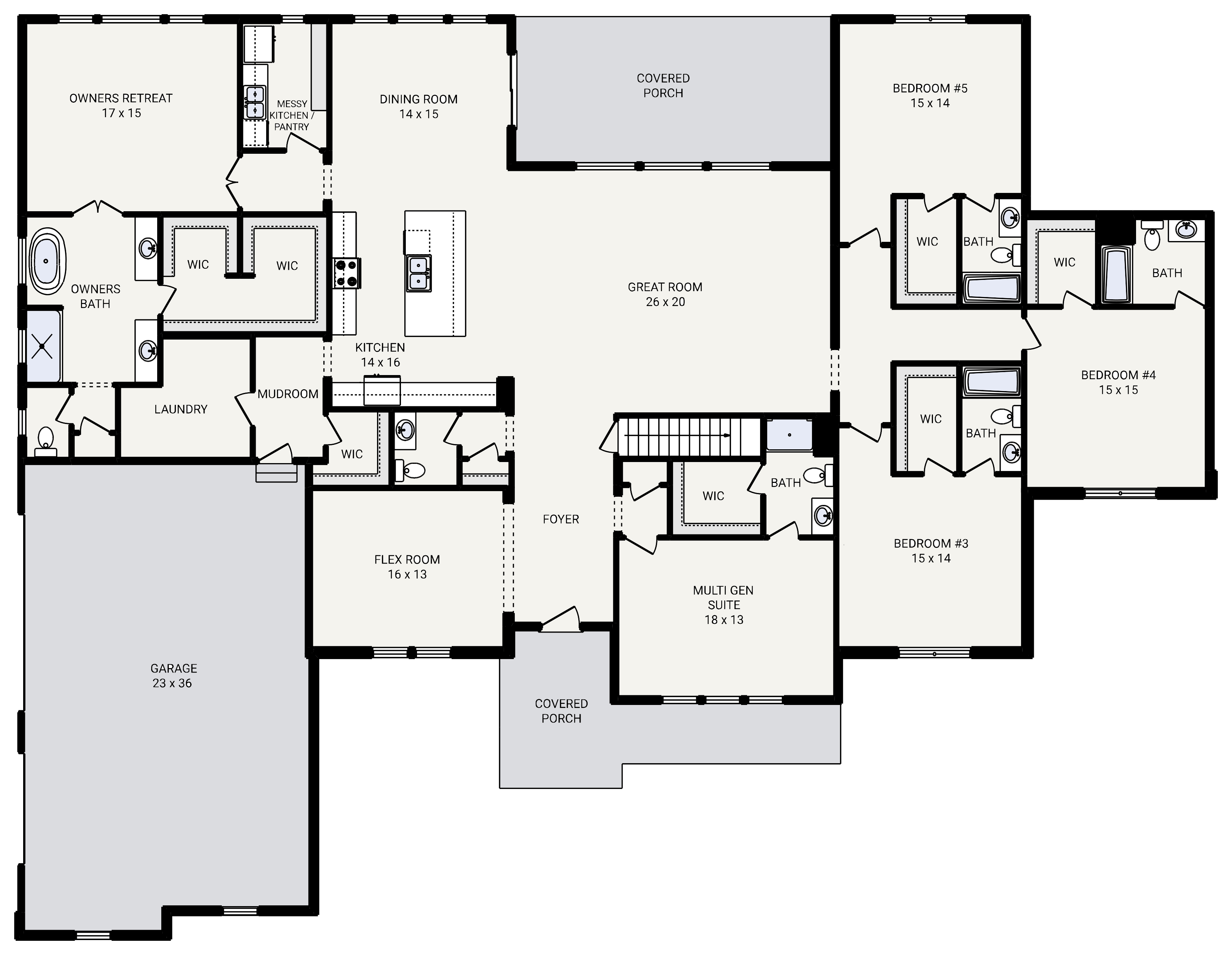 Middleton | 5 Bedroom, 5.5 Bath House Plan - 4000 Sq Ft House Plans