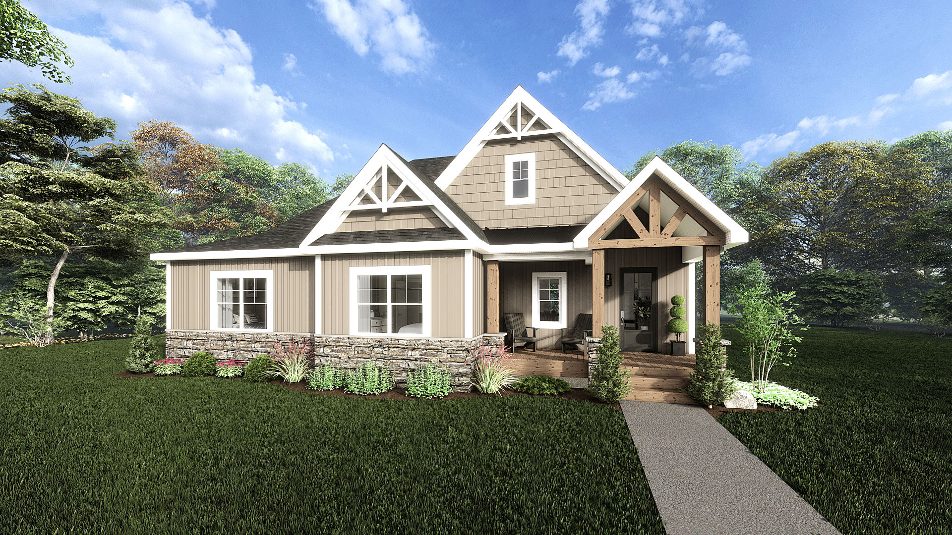 Chimney Rock | 3 Bedroom, 2.5 Bath House Plan - 2000 Sq Ft House Plans